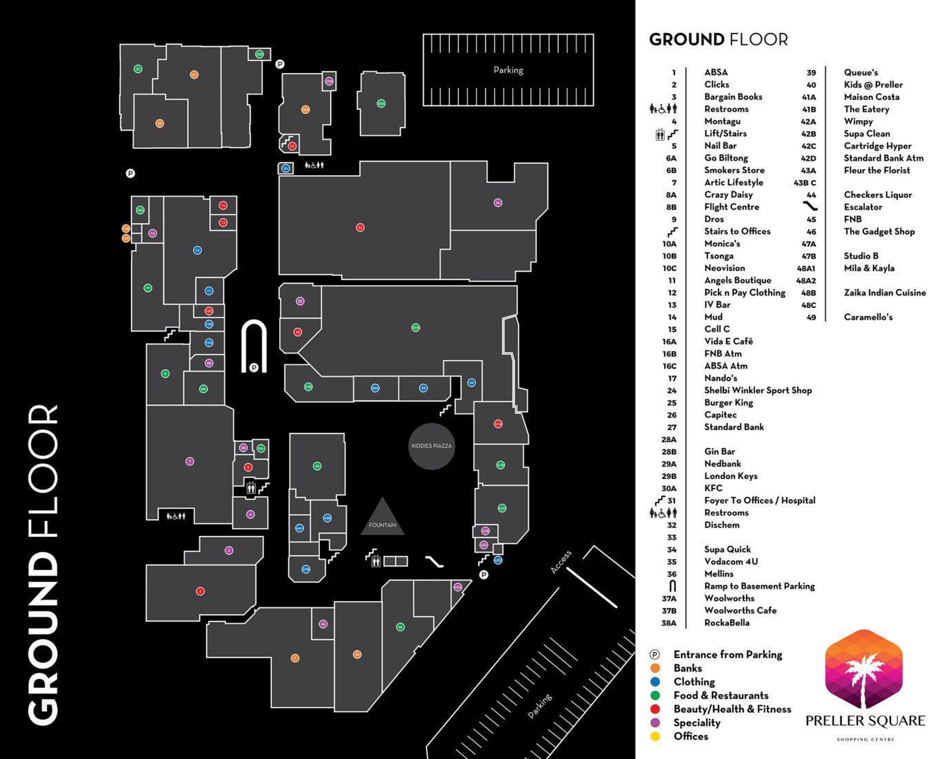 Tenant Location - Preller Square Shopping Centre
